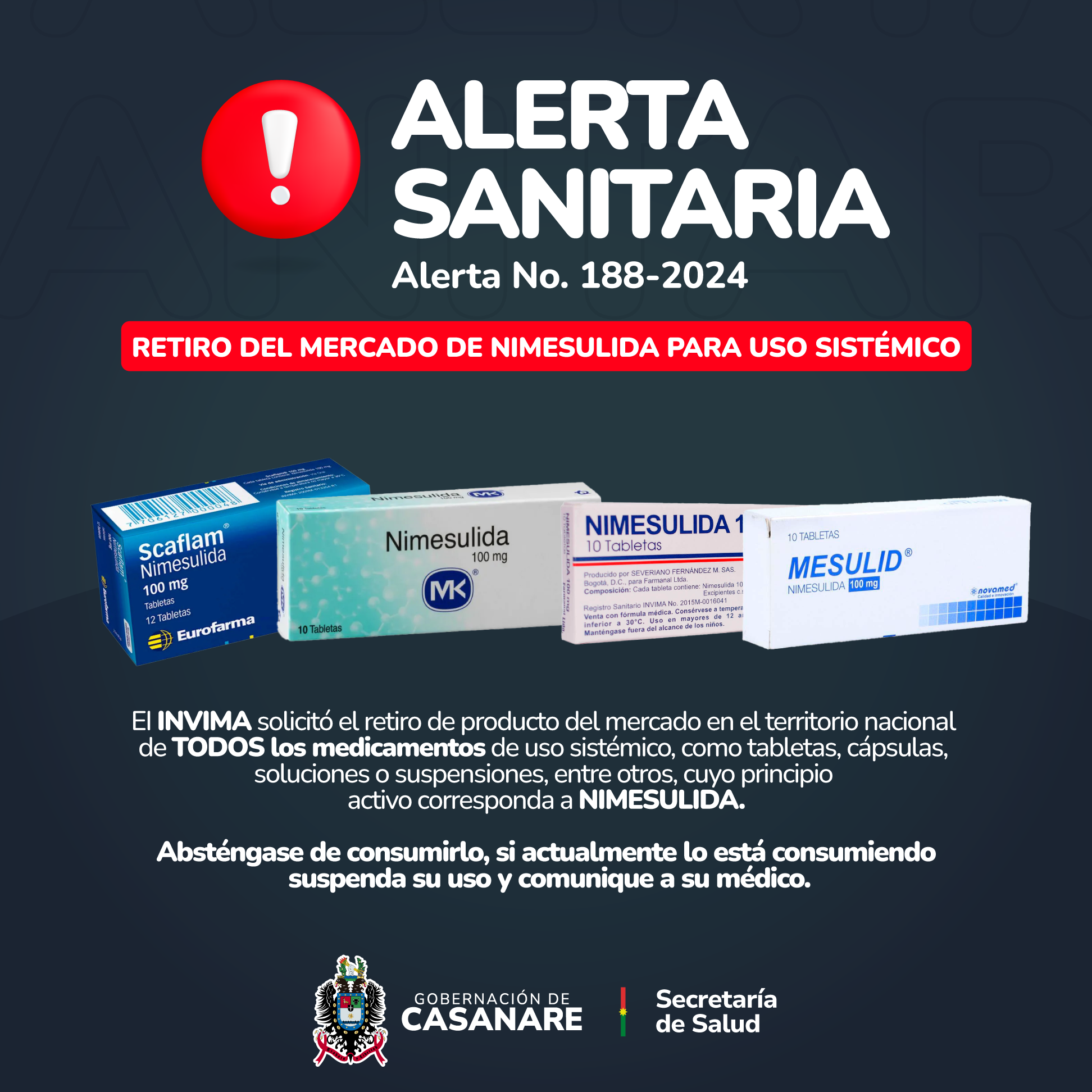 Alerta sanitaria: INVIMA ordenó retirar del mercado medicamentos de uso ...